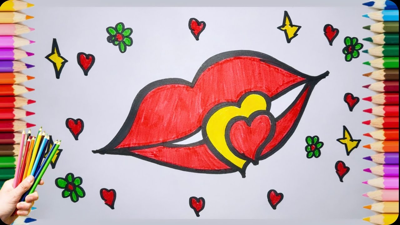 Lips & Hearts | Drawing #lips#lipstick #lipsing #hearts #heartsart #how ...