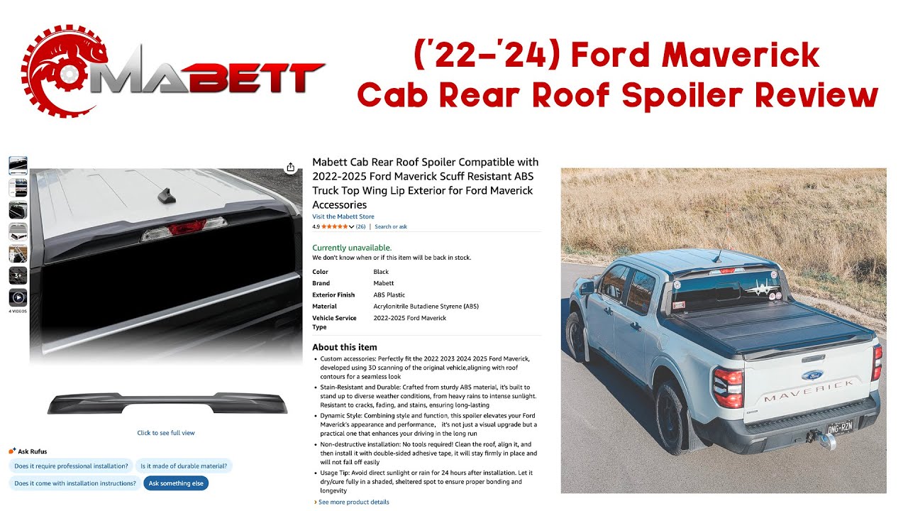 Mabett: Ford Maverick Rear Roof Spoiler (Unboxing/Install/Review) - YouTube