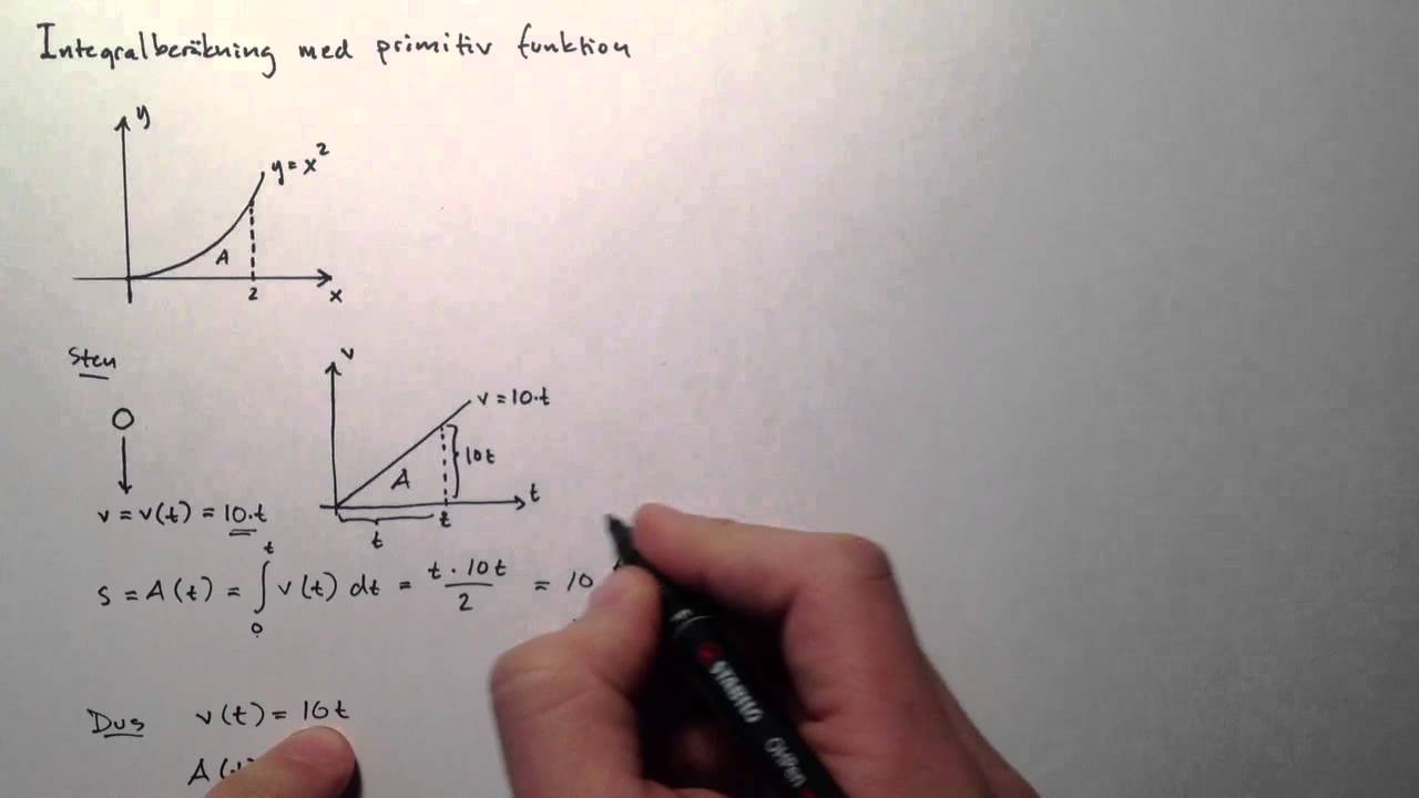 Integralberäkning med primitiv funktion - YouTube