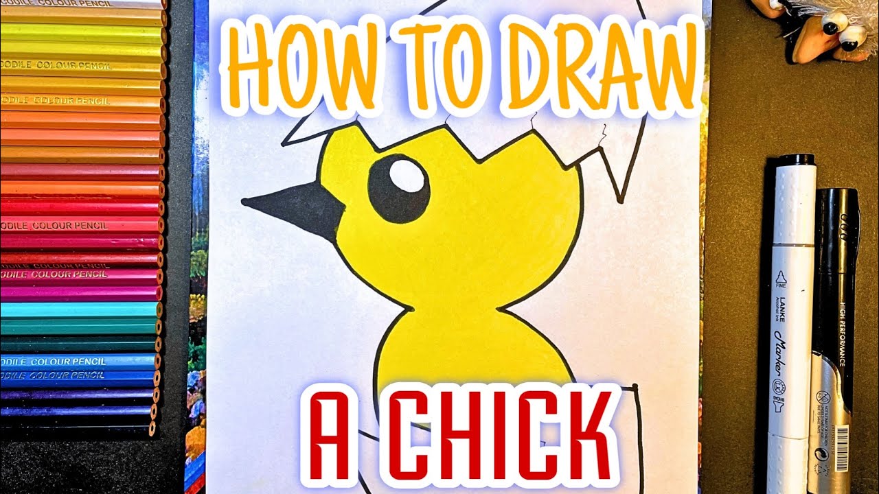 How To Draw a Baby Chick | Drawing a baby chick hatching out of egg🐣 ...
