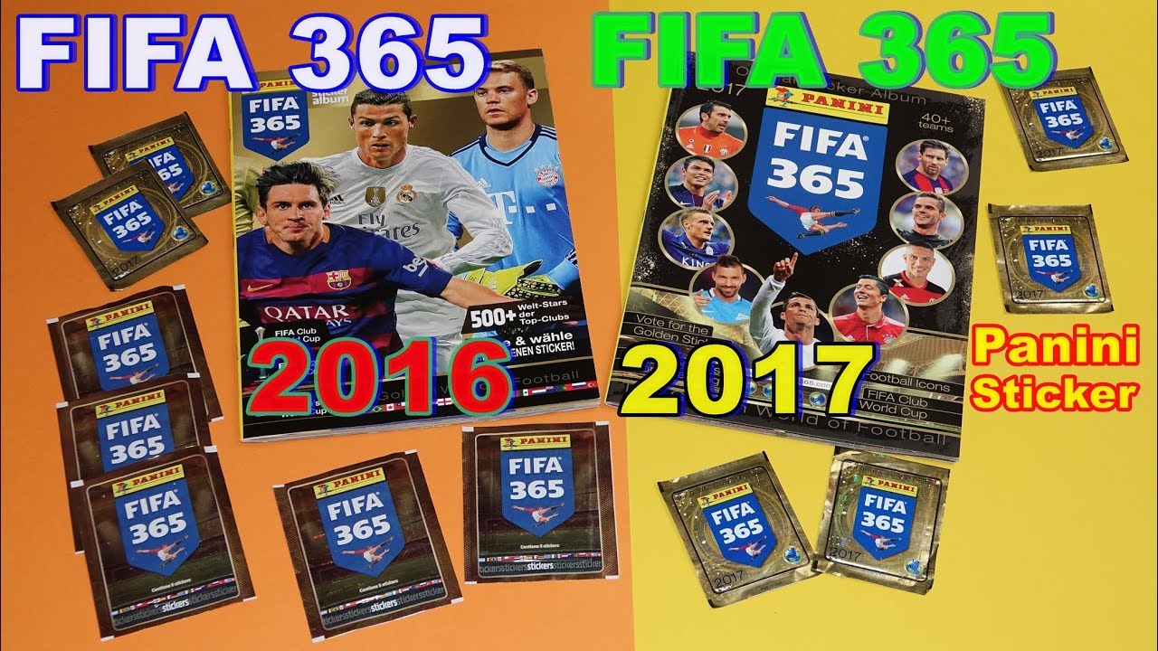 Panini Sticker Album FIFA 365 Soccer 40 stickers 2016 + 2017 - YouTube