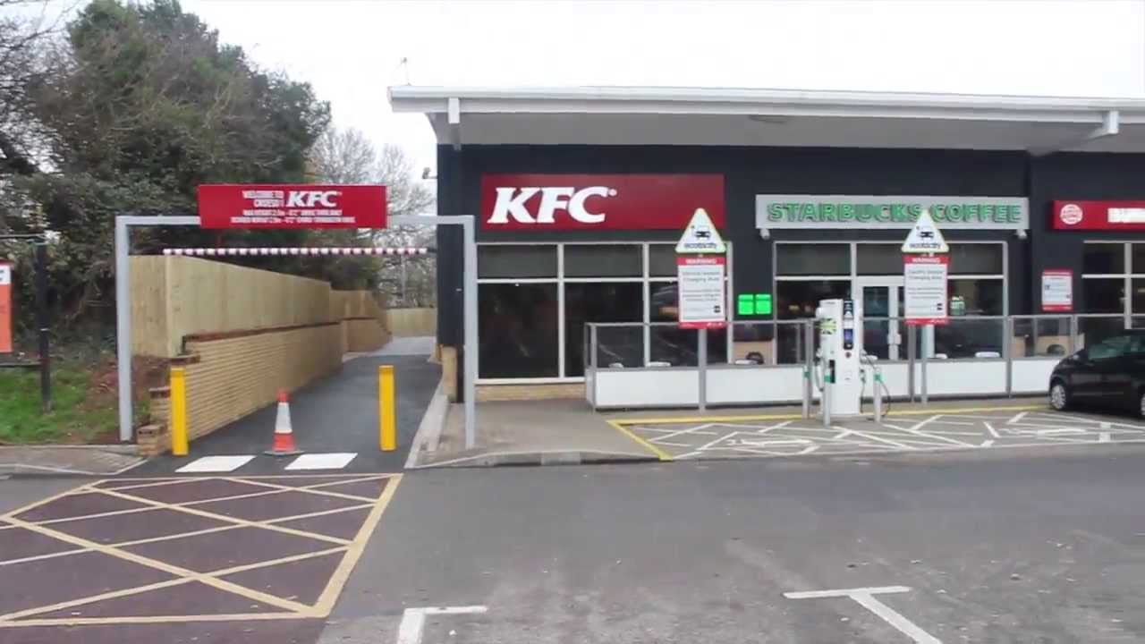 KFC Drive Thru Opens at Welcome Break Cardiff Gate - YouTube