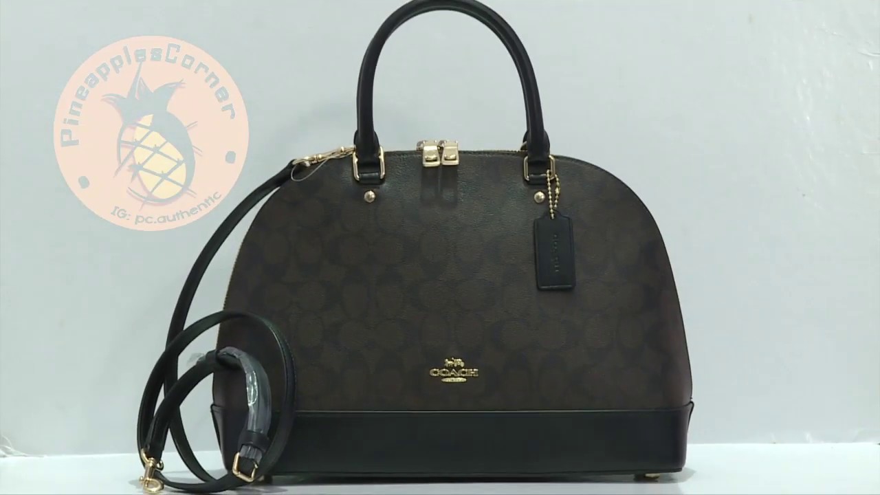 Coach Sierra Large Signature Brown Black - YouTube