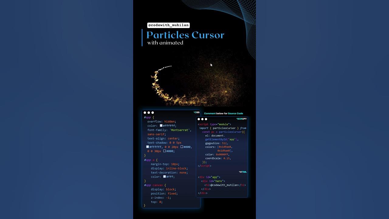 Particles Cursor Using Three Js Codewith Muhilan Css Coding Youtube