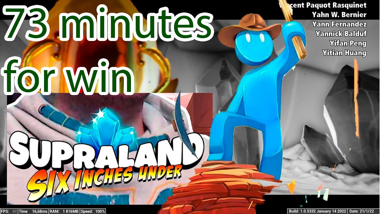 supraland six inches under fast Any% speedrun with cheats and cheat engine - YouTube