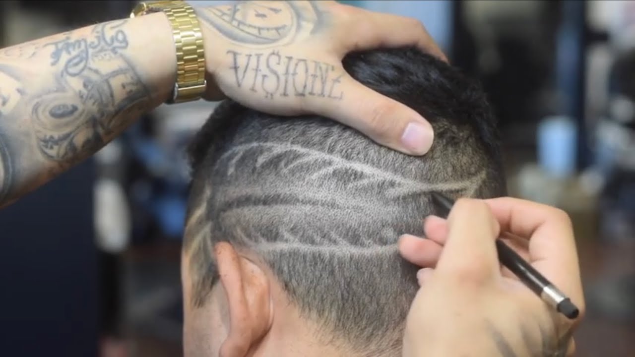 SUPER FRESH FEATHER HAIR DESIGN BY JAY TEE!!!!!! - YouTube