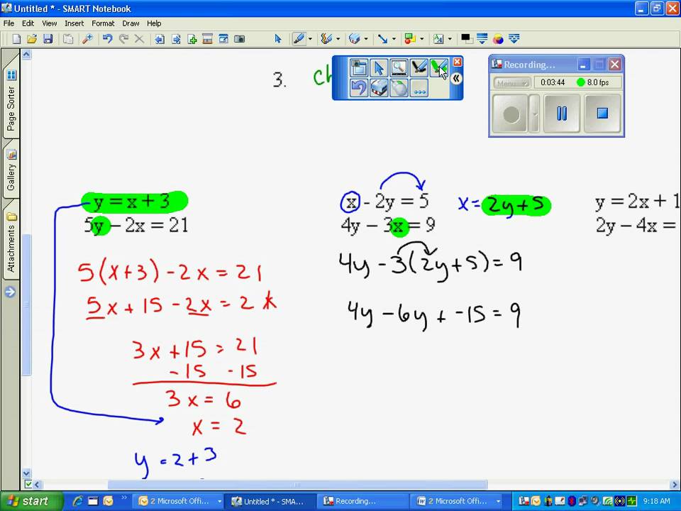 SKC MATH 100 | Ch.3 Sc.2 Substitution Method to find Solutions to ...