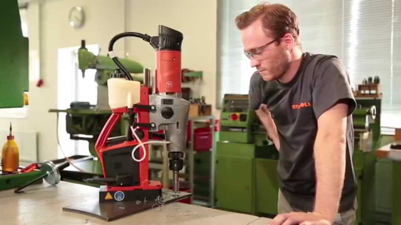 FEIN KBM 50 auto automatic metal core-drilling machine [English] - YouTube