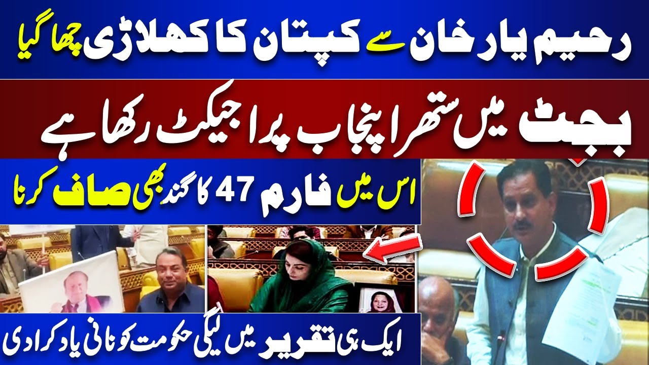 'Form 47 Ka Kachhra .. ' | Rahim Yar Khan PTI MPA Ejaz Shafi Best Speech | Punjab Budget Session ...