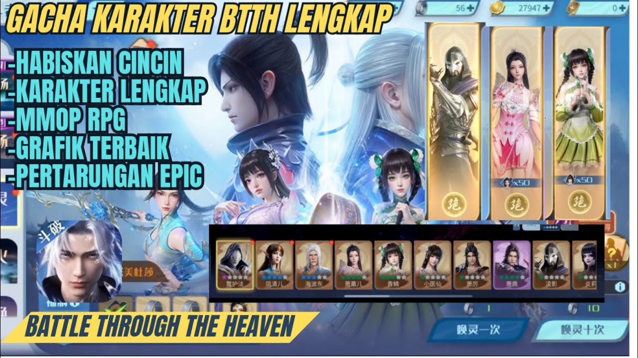 Gacha Karakter! Game Battle Through The Heavens atau BTTH MMORPG Open ...