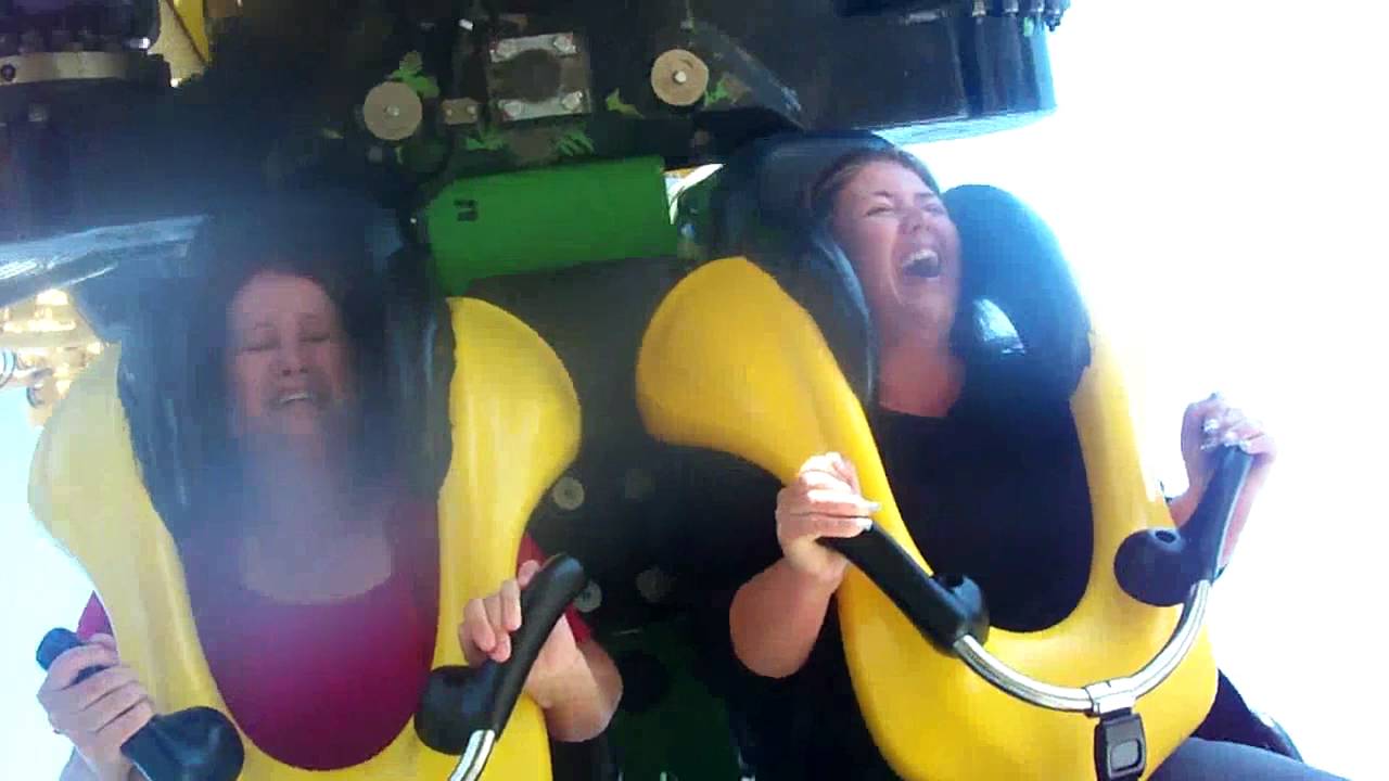Great America Invertigo ride mom starts to cry - YouTube