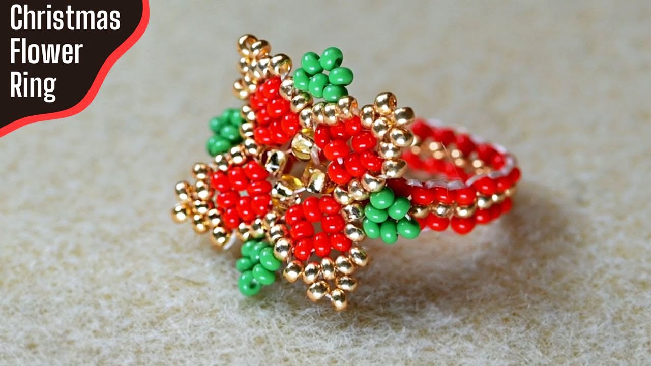 Christmas Flower Ring - Tutorial || DIY - YouTube