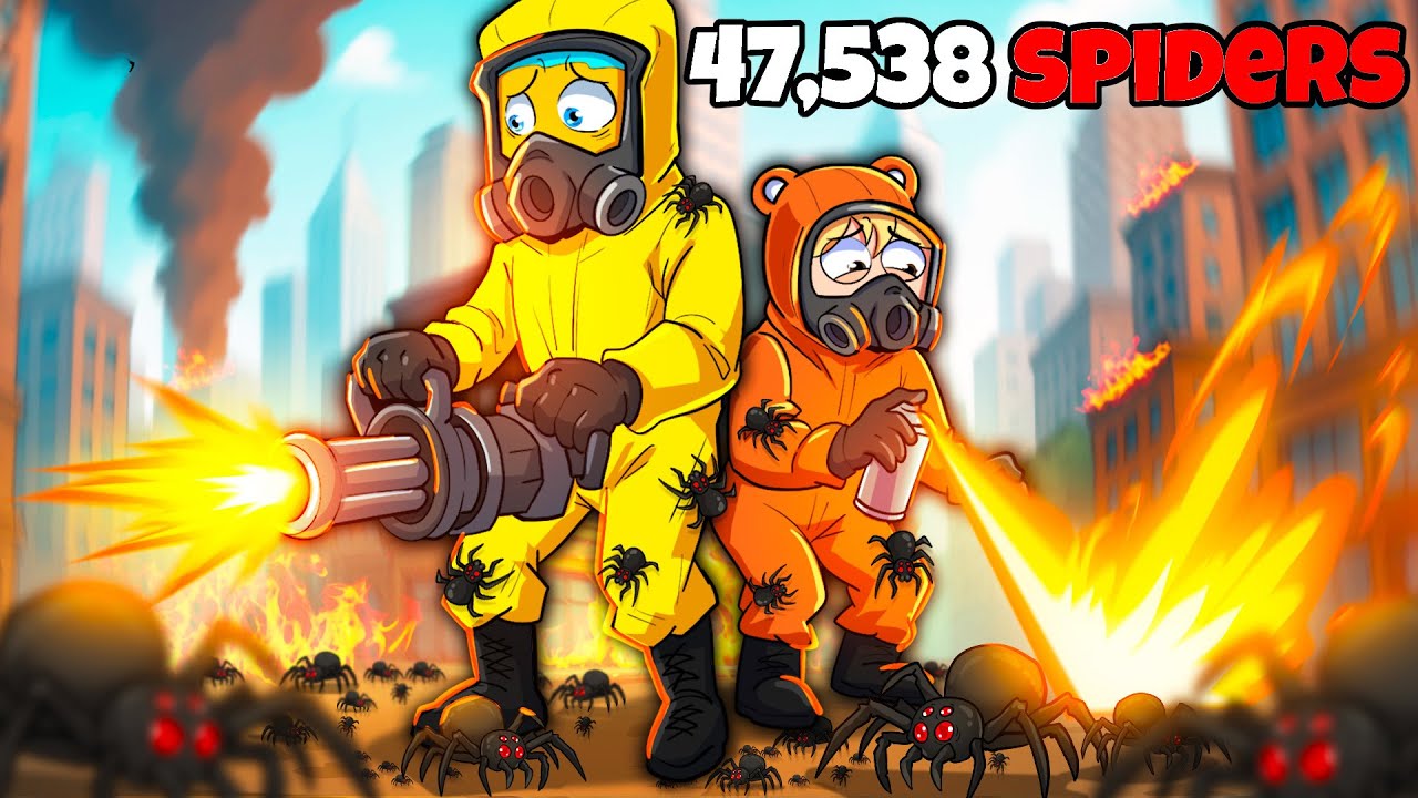 4 Friends Vs 10,000 Spiders in Kill it With Fire 2 - YouTube