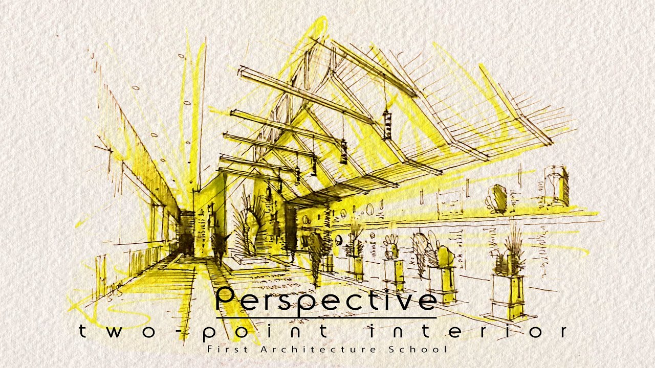 Interior perspective in two-points perspective - how to think while ...