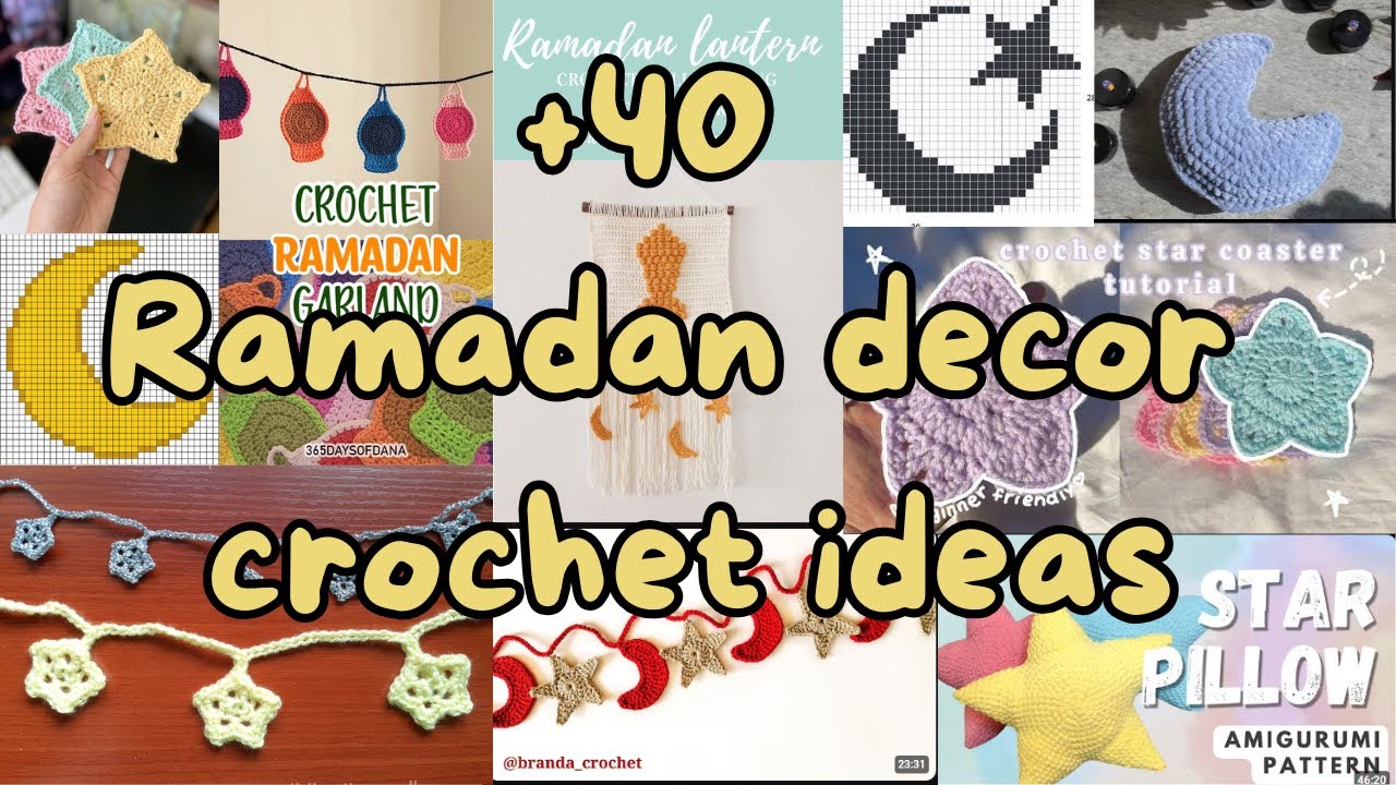 +40 FREE Ramadan decor crochet ideas⭐🌙(beginners and intermediate ...