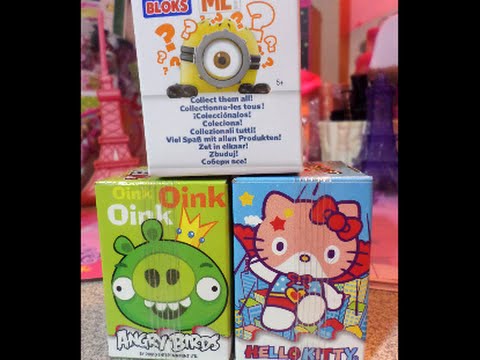 MINIONS MEGA BLOKS ANGRY BIRDS HELLO KITTY Huevos Sorpresa Egg Surprise ...