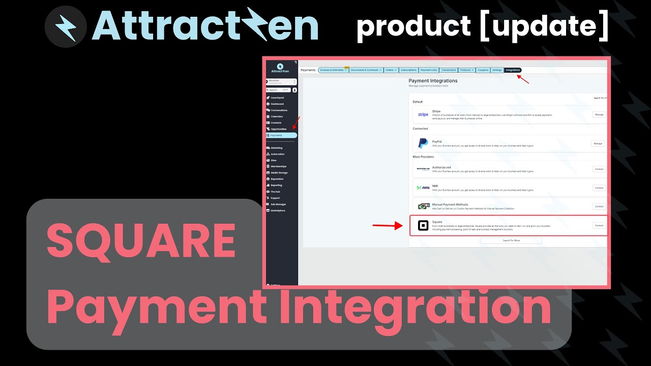Product Update: SQUARE Payment Integration - YouTube