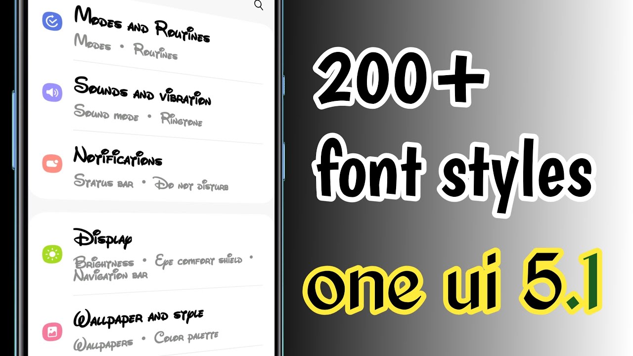 200 + font styles for samsung galaxy one ui 5.1 - YouTube