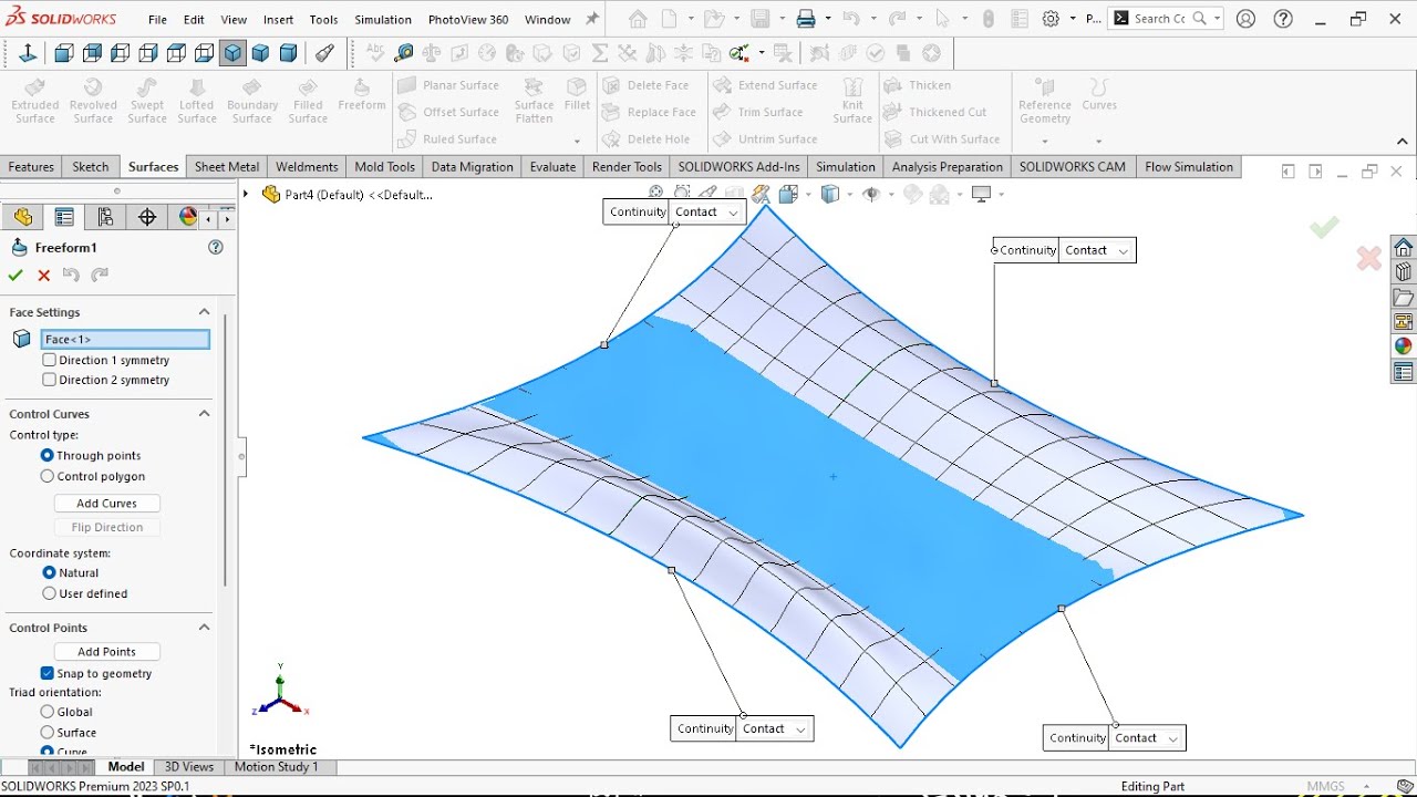 Freeform : Solidworks - YouTube
