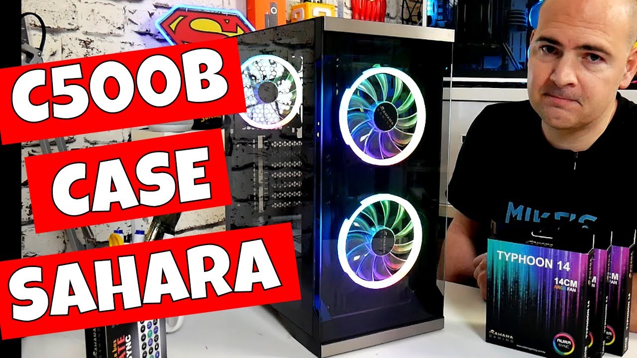 Sahara Gaming C500 Series ATX RGB Gaming Case C500B-TS RGB - YouTube