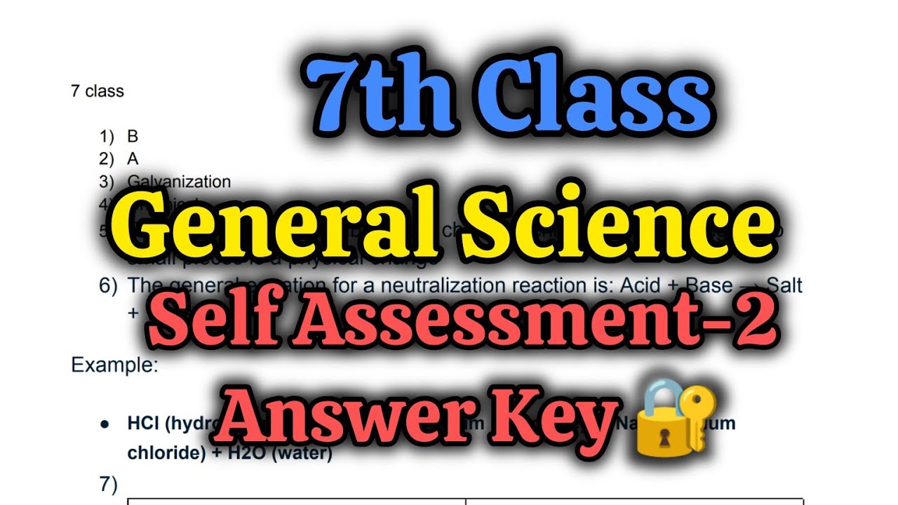 7th 💯SCIENCE SELF ASSESSMENT-2 Full Answer Key | 💯 7th Class SCIENCE ...