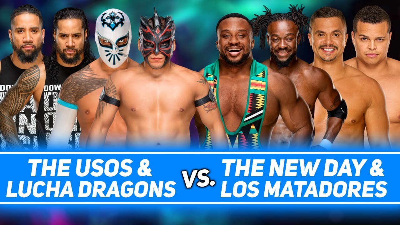 Lucha Dragons & The Usos vs The New Day & Los Matadores - WWE HIAC 2019 ...