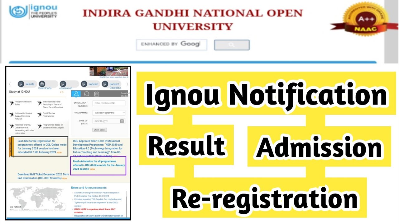 Ignou Latest Notification Dec 2023 | Mister Ignou #ignou #admission # ...