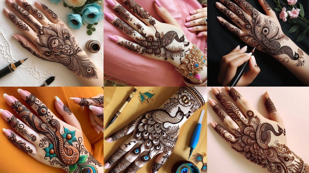 Indain wedding mehndi designs👈🏻🍂||back hand stylish heena ideas - YouTube