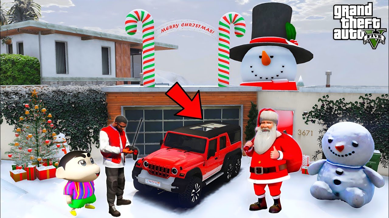 Franklin & Shinchan Got Thar Roxx 6X6 Car From Santa Claus in Gta 5 ...