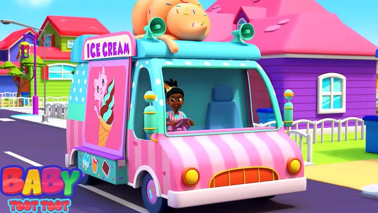 Wheels On The Ice Cream Truck, Street Vehicles and Kids Rhymes - YouTube