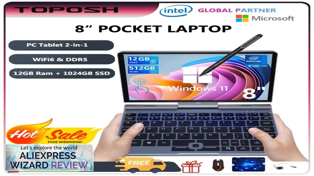 P8 Mini Pocket Laptop 8 Inch Touchscreen Intel 12th Gen N100 12GB ...