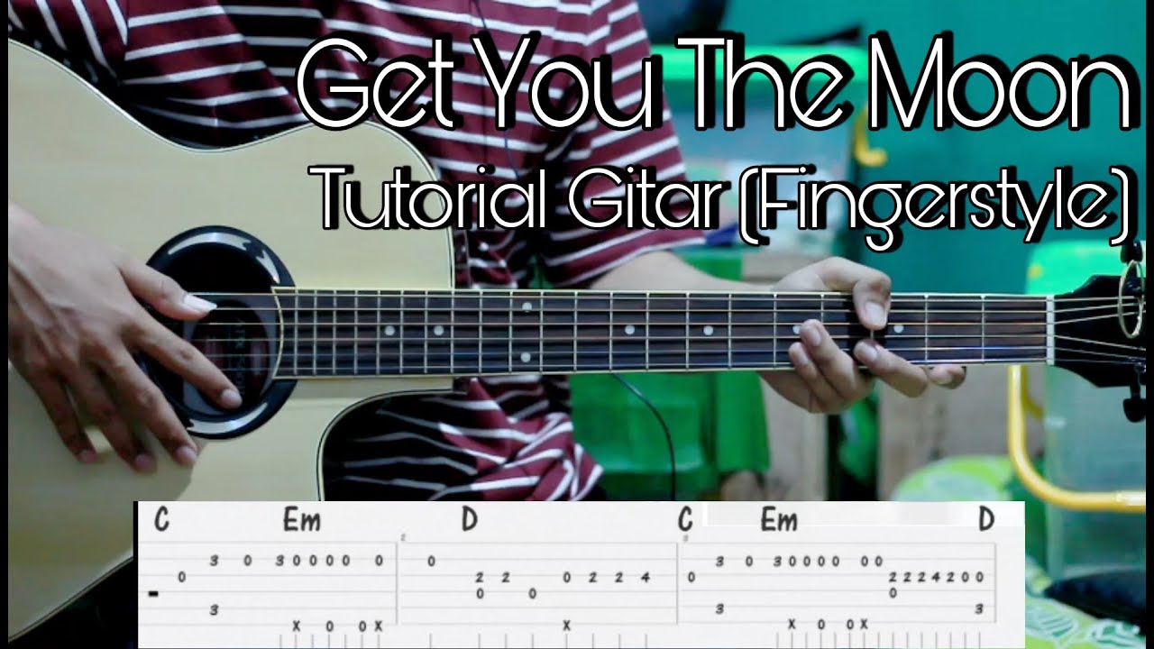 Kina - Get You The Moon GUITAR TUTORIAL Fingerstyle + TABS | Easy - YouTube