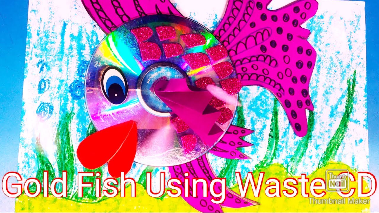 How To Make Fish From Old Waste CD/DIY Fish Craft Idea/Best Out Of ...