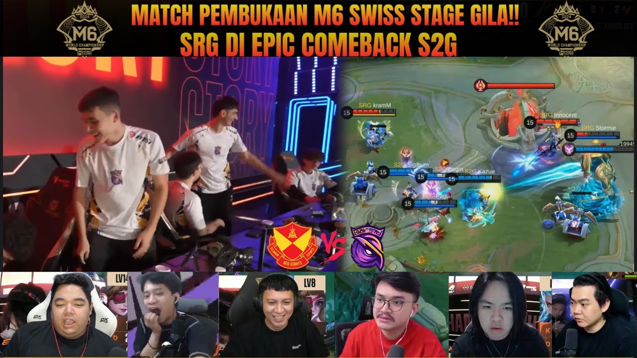 MATCH PEMBUKAAN M6 SWISS STAGE GILA! SRG DI EPIC COMEBACK S2G! REAKSI ...