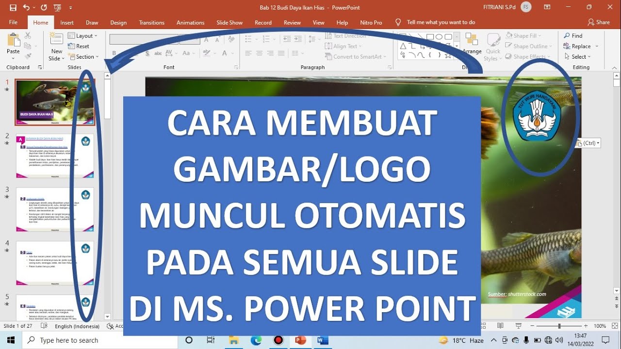 CARA MEMBUAT LOGO ATAU GAMBAR MUNCUL SECARA OTOMATIS DI PPT/POWER POINT ...