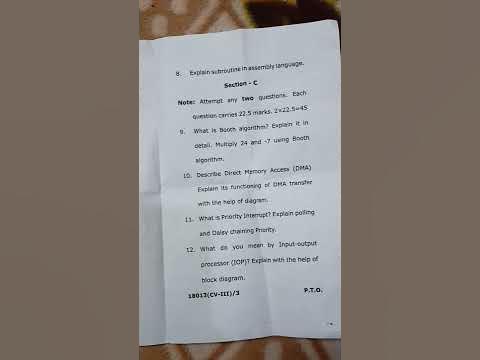 BCA 3 rd semester #computer architecture and assembly language question paper 2022 #ccsu - YouTube