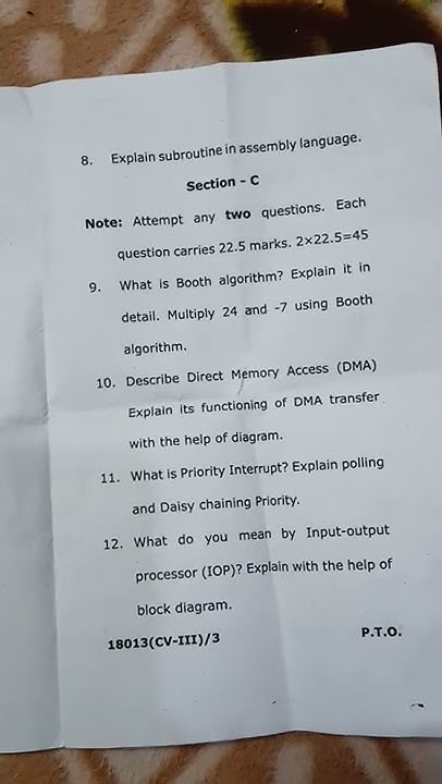 BCA 3 rd semester #computer architecture and assembly language question paper 2022 #ccsu - YouTube