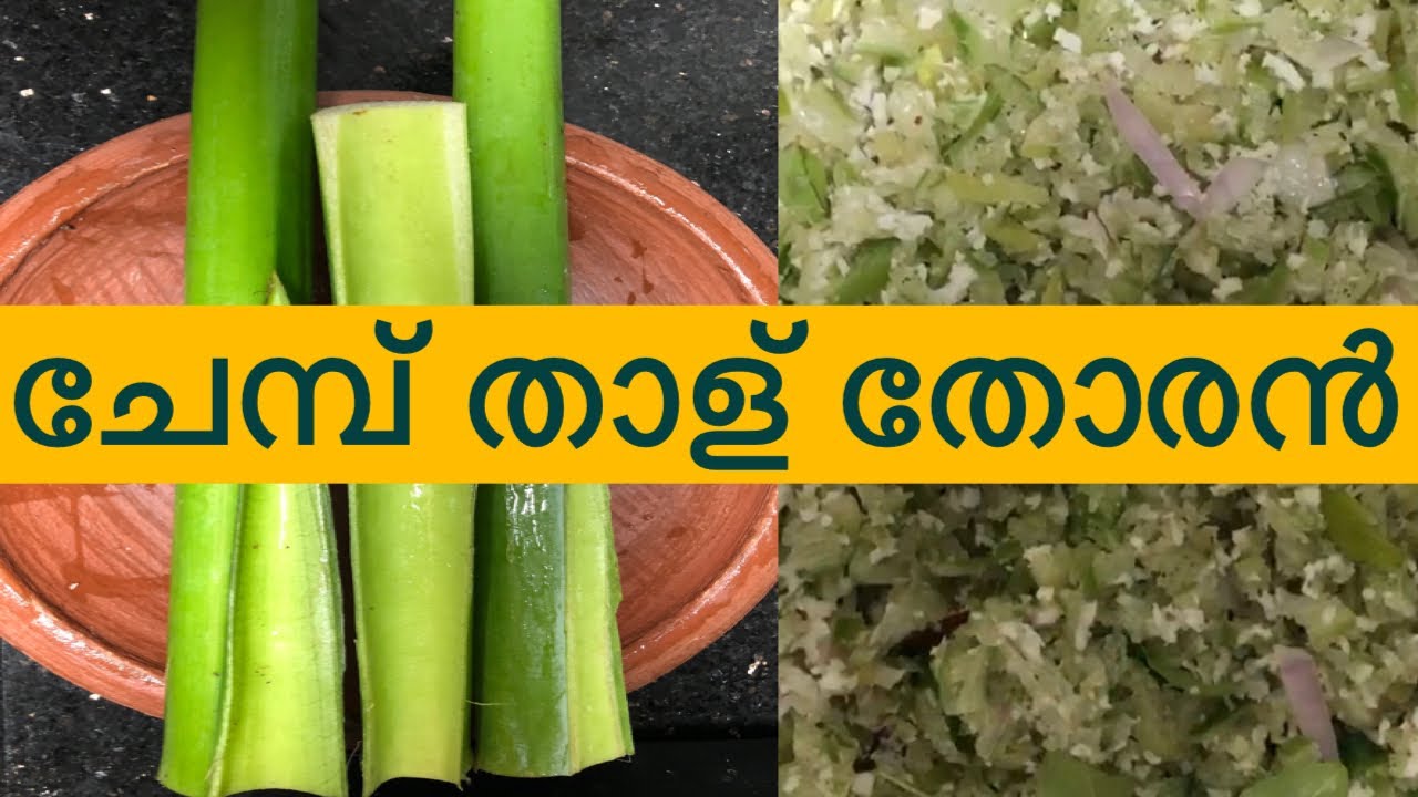Chembu Thal Thoran/ചേമ്പിൻ തണ്ട് തോരൻ /Colocasia Stem Recipe/Chembu ...