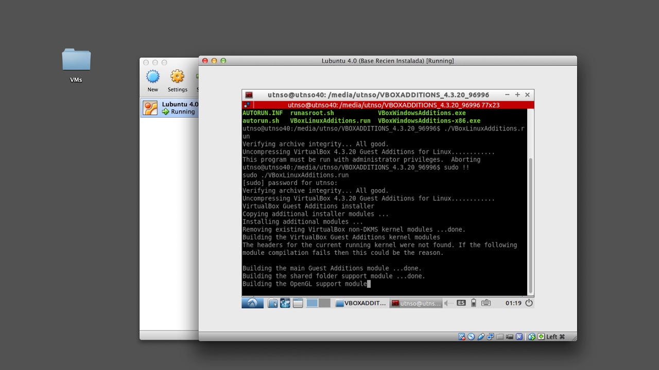VirtualBox - Instalar las Guest Additions de Lubuntu - YouTube