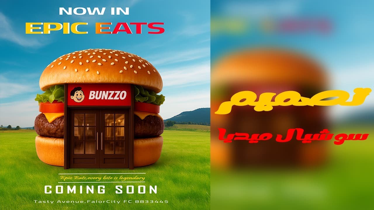How to create a Burger Instagram Post Design in Adobe Photoshop/2025 ...