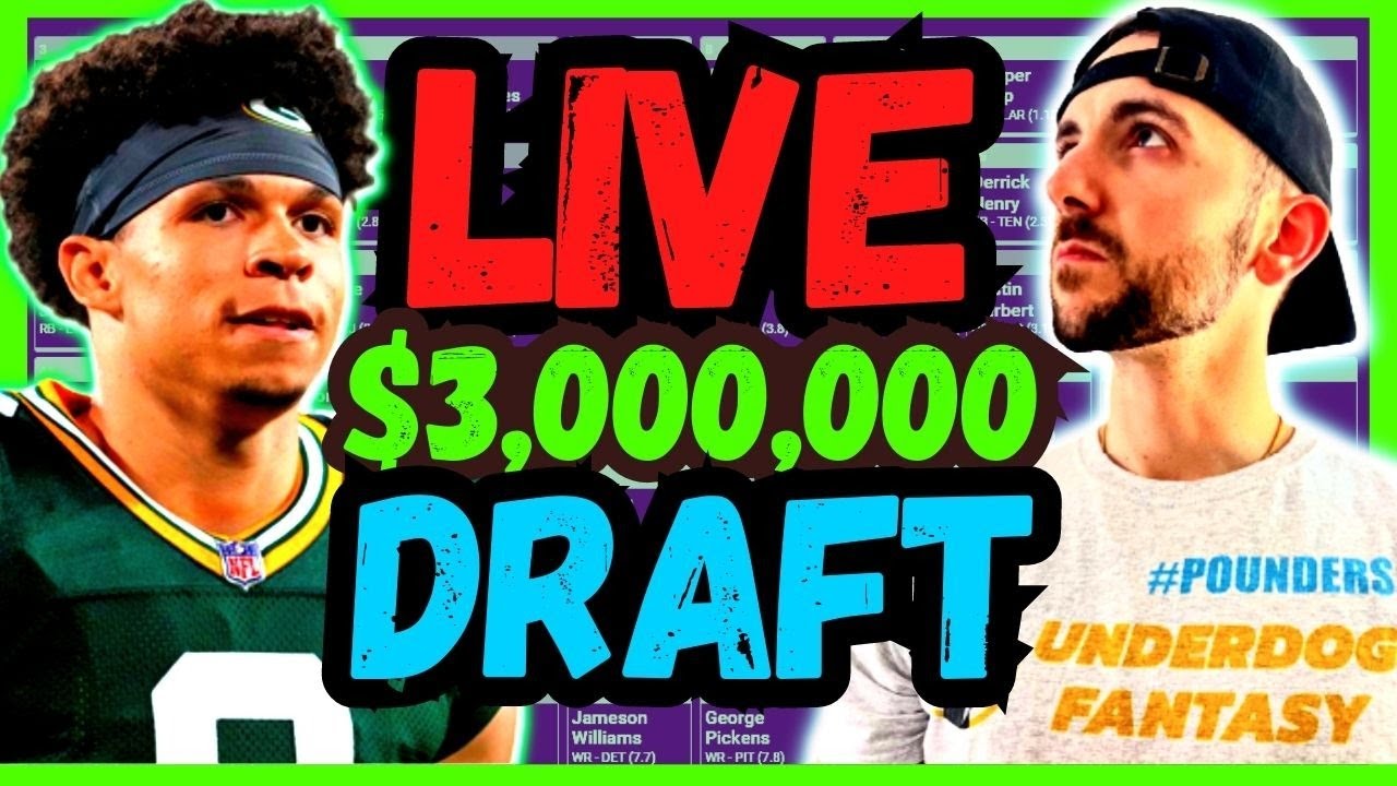 LIVE BestBall Draft for $3,000,000 Underdog Fantasy Football | Ep.32 ...
