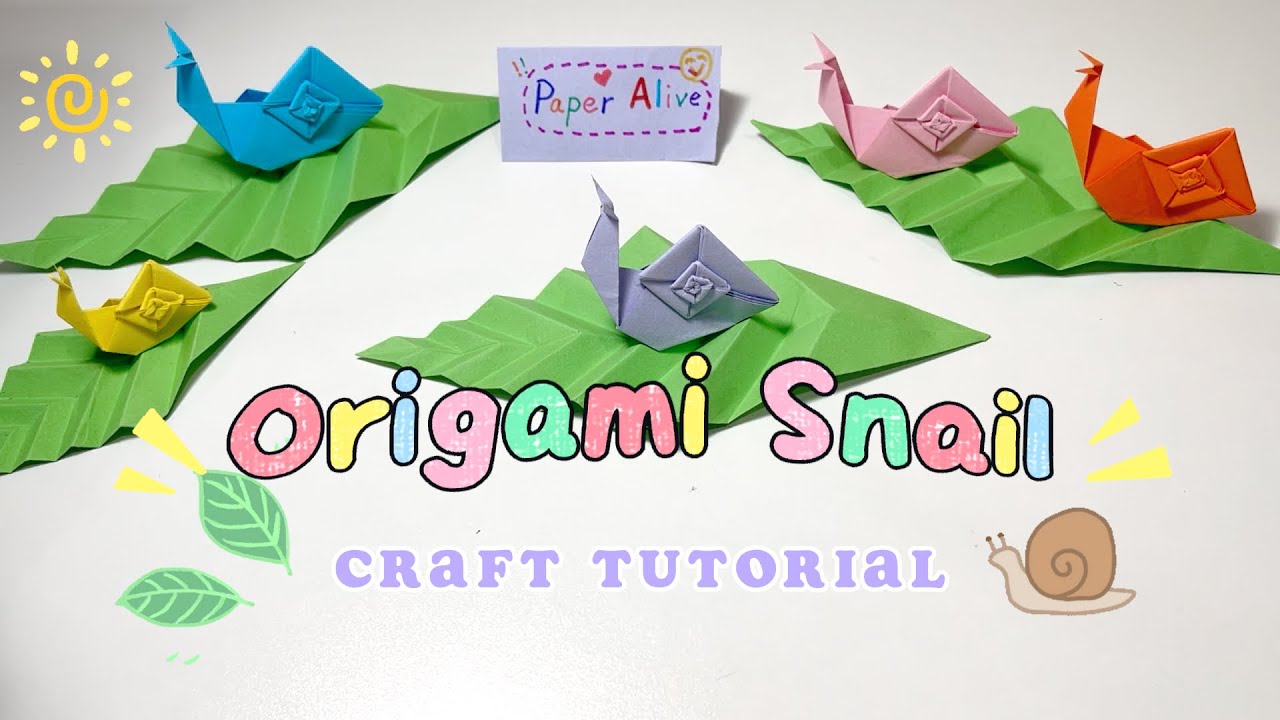 Detailed Tutorial-🐌🍃Cute Origami Snail On a Leaf-Fun & Easy Paper ...