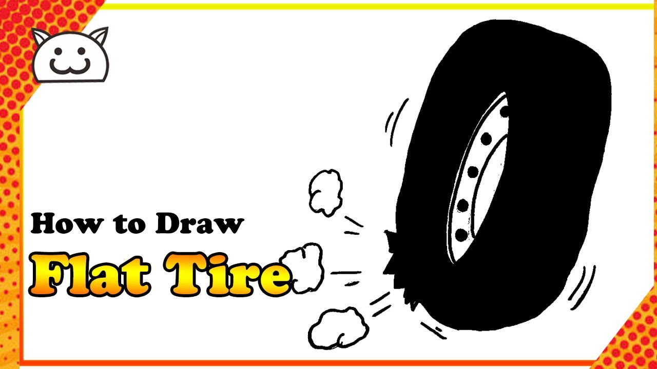 How to Draw Flat Tire - YouTube
