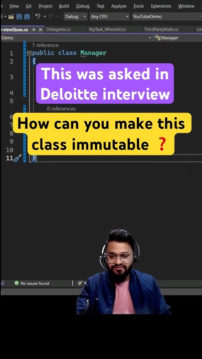 #day85 - How can you make this class immutable in C# #coding #backend #deloitte - YouTube