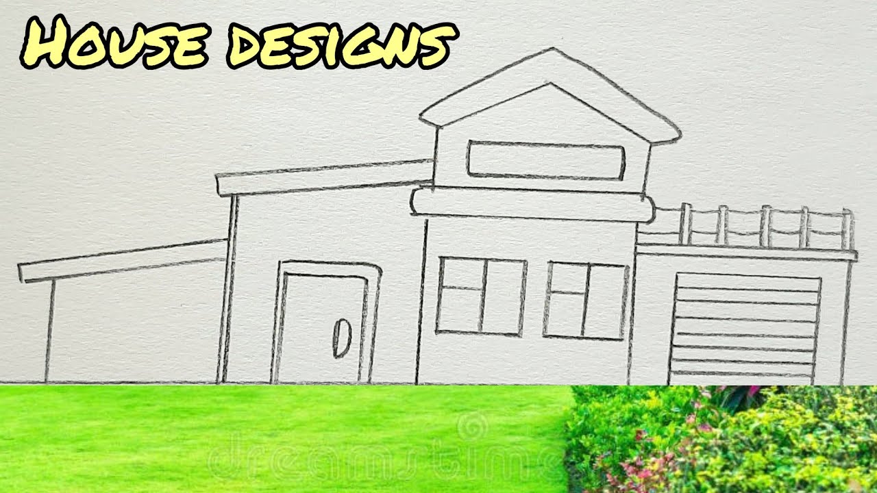 Luxury House Art | How To Draw a Cute House | i Draw For Beginner Step ...