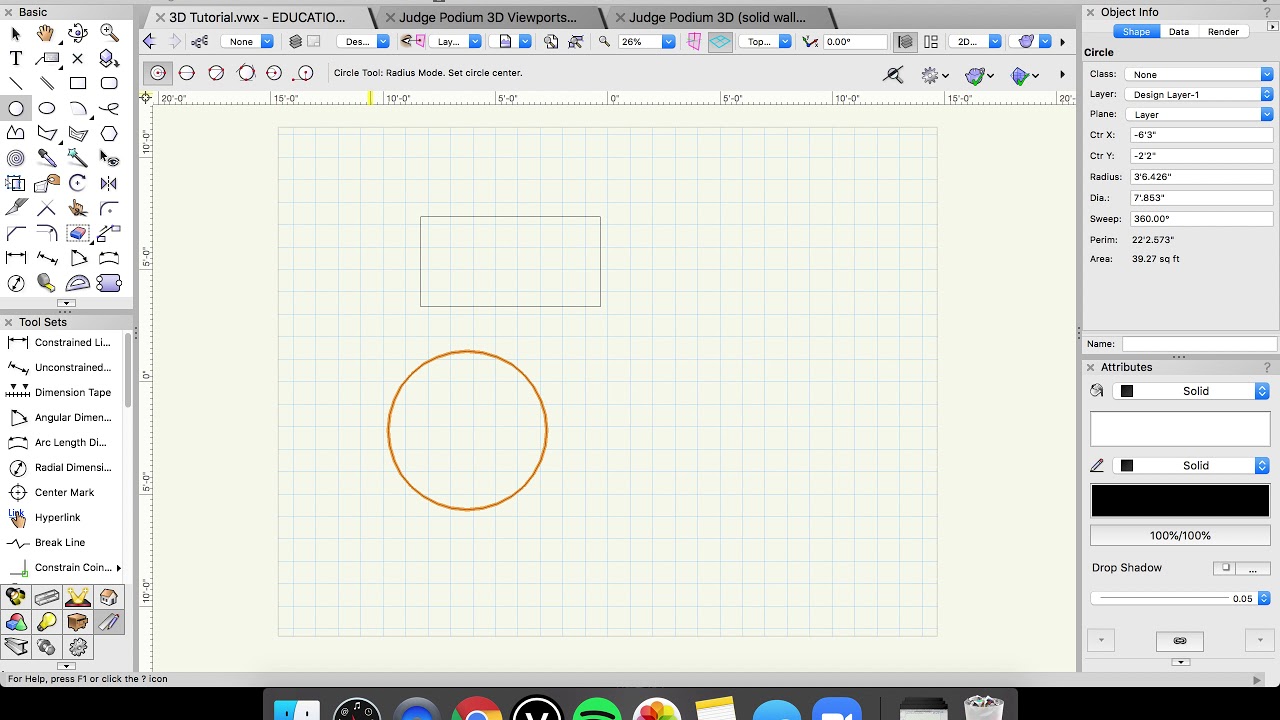 Vectorworks 2019 Basic 3D Drafting - YouTube