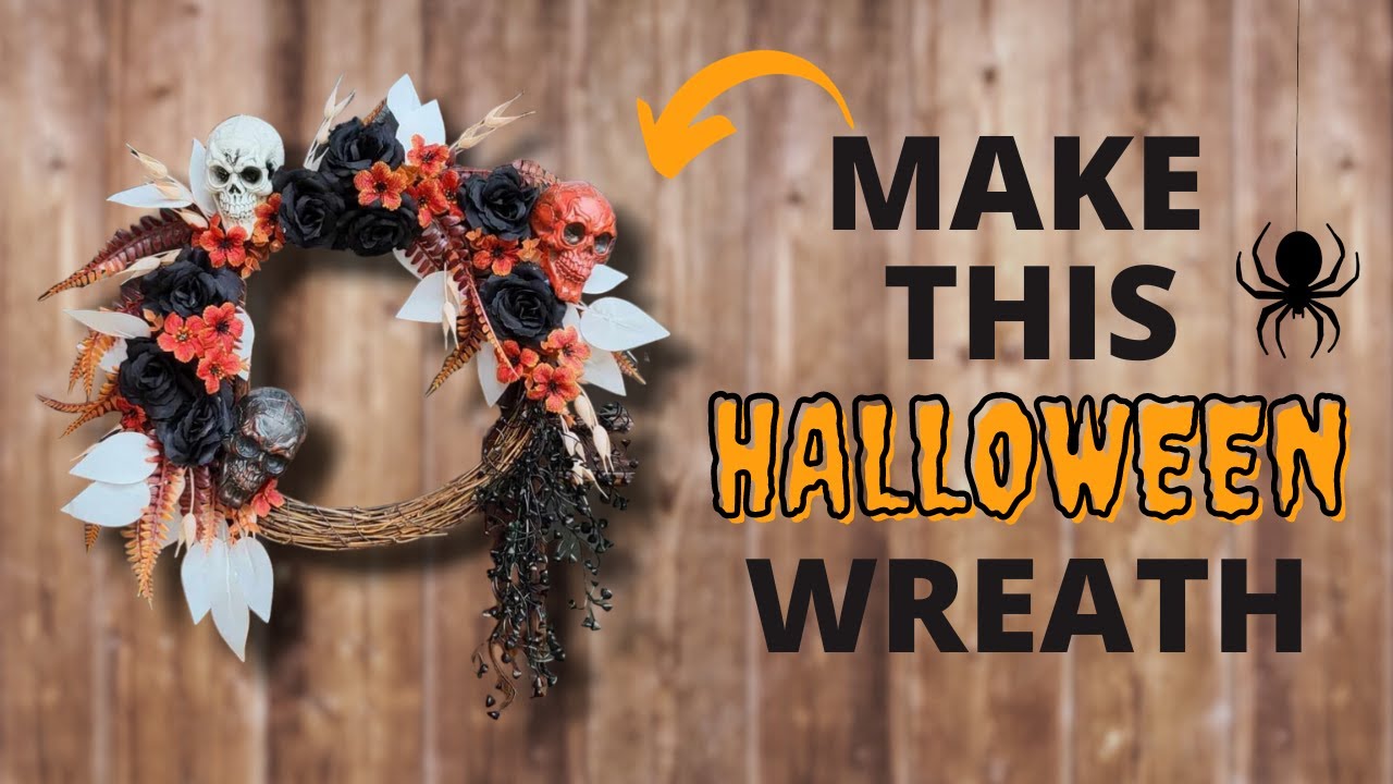 Spooky Skeleton Halloween Wreath | DIY Tutorial | Autumn, Fall - YouTube