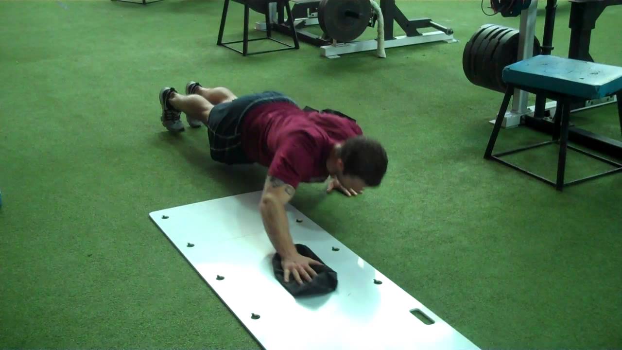 Slideboard SA Pushup with Reach - YouTube