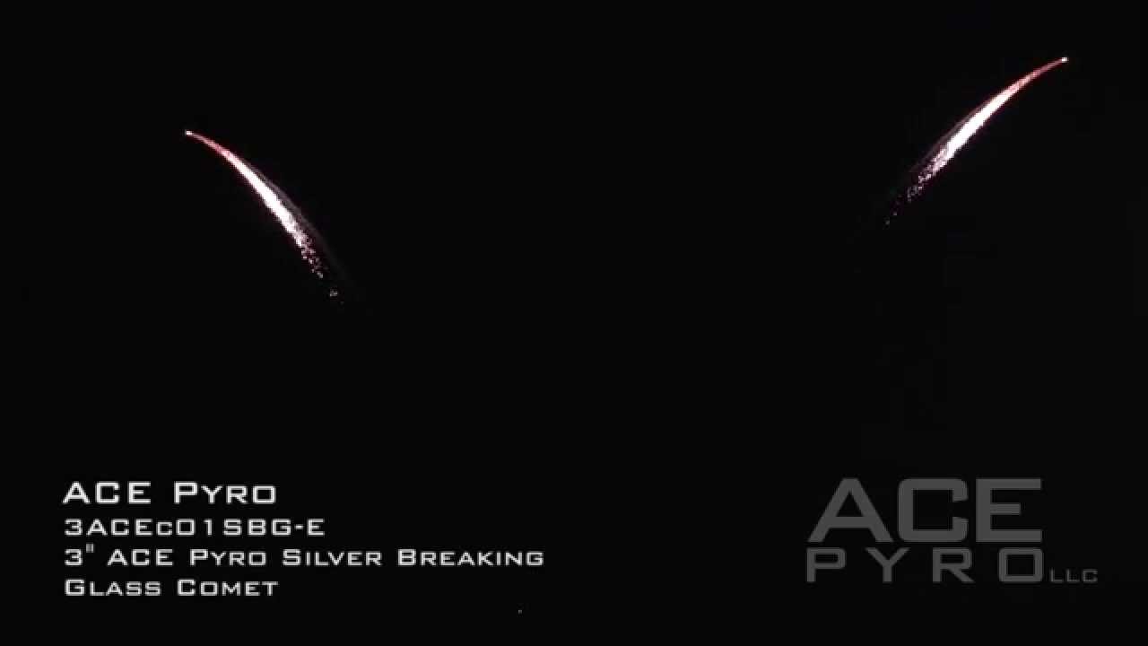 3ACEc01SBG-E ACE Pyro 3" Silver Breaking Glass Comet Ematch ...