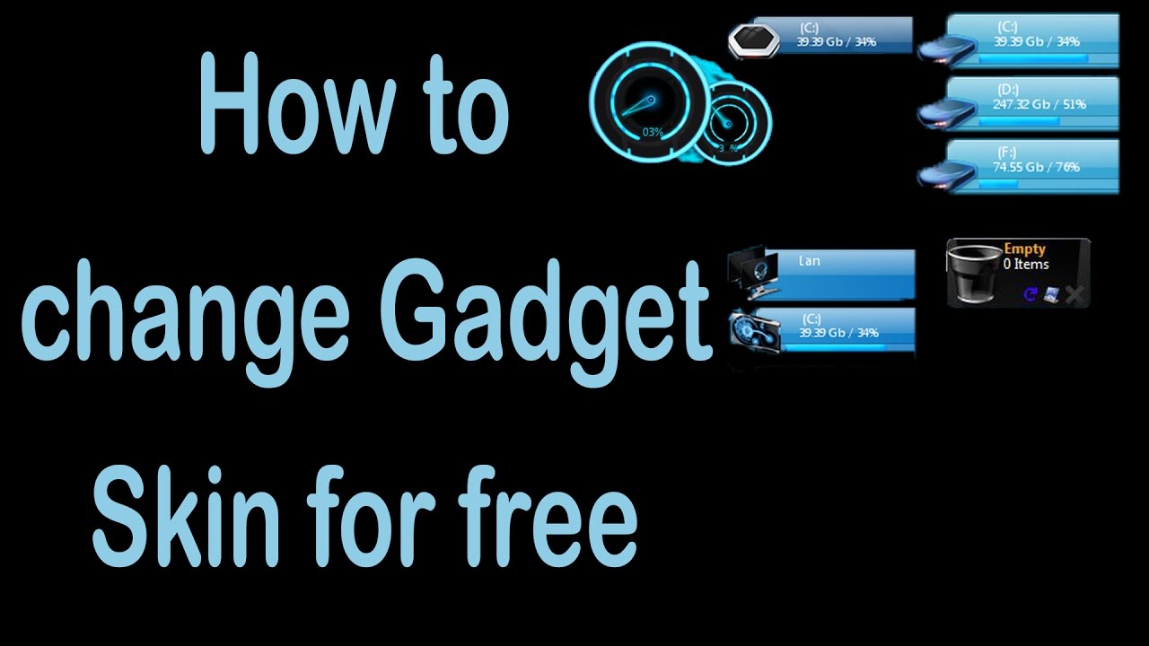 How to change gadget skin - YouTube